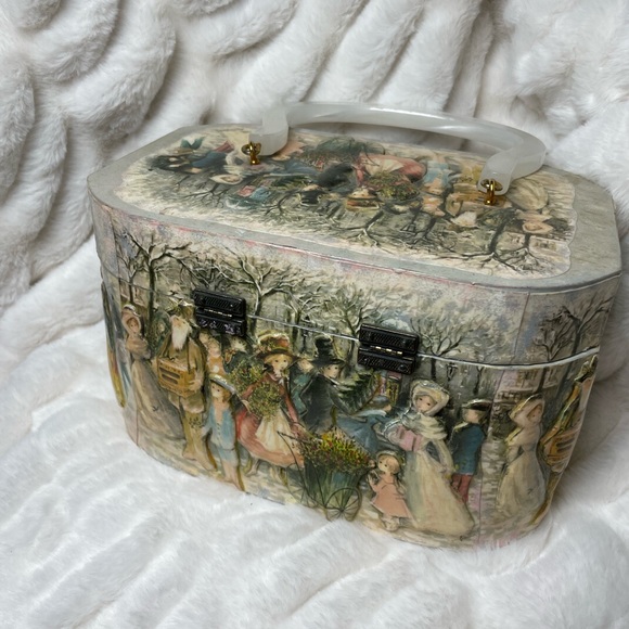 Other | Vintage Handcarved Bag With Acrylic Pearlized Handle | Poshmark